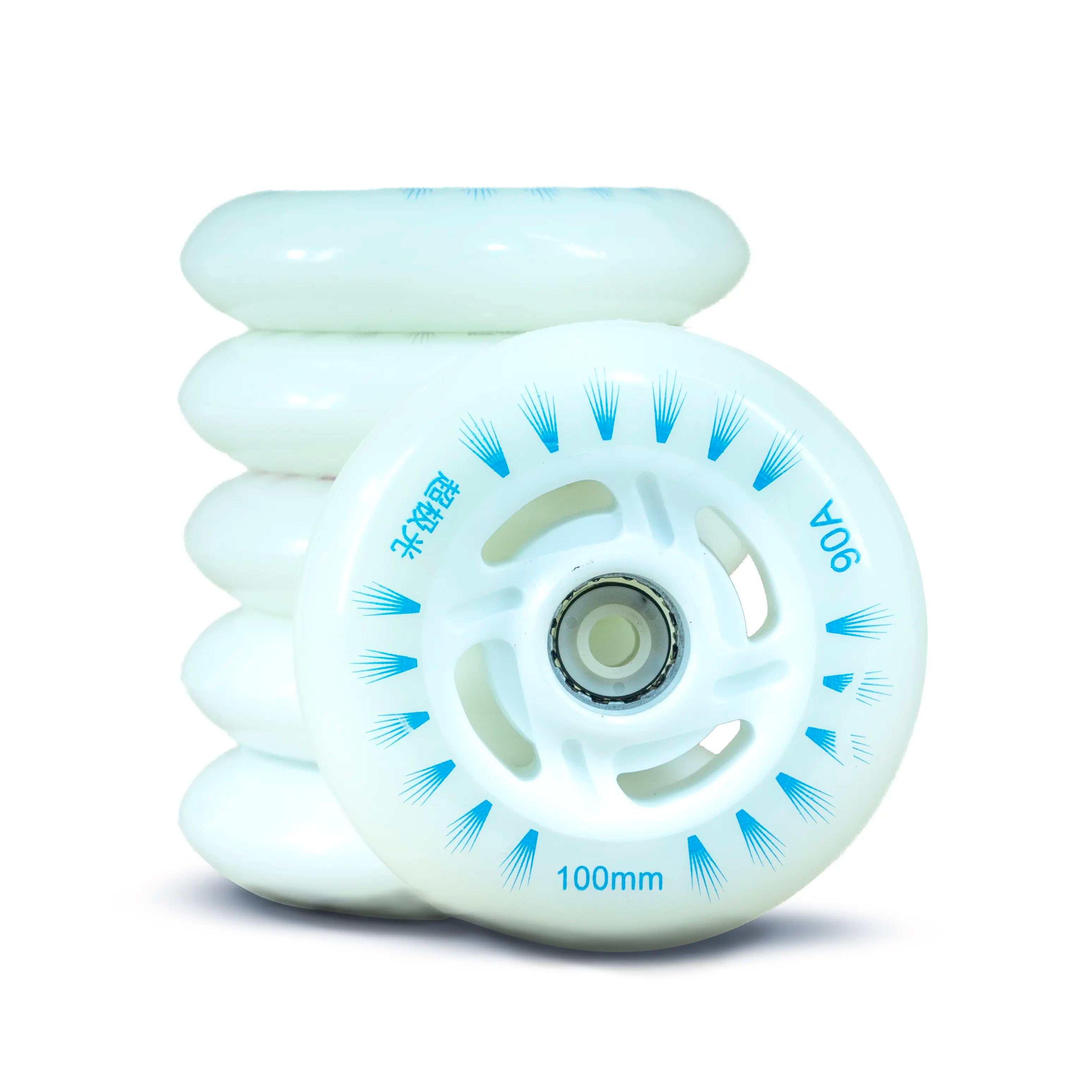 6 Rodas Led Creme Inline 100mm 90A – Go Roller Skate Shop